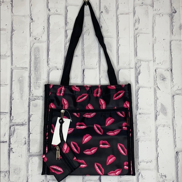 Bags | Lips Zippered Handbag Wcoin Purse Nwt | Poshmark